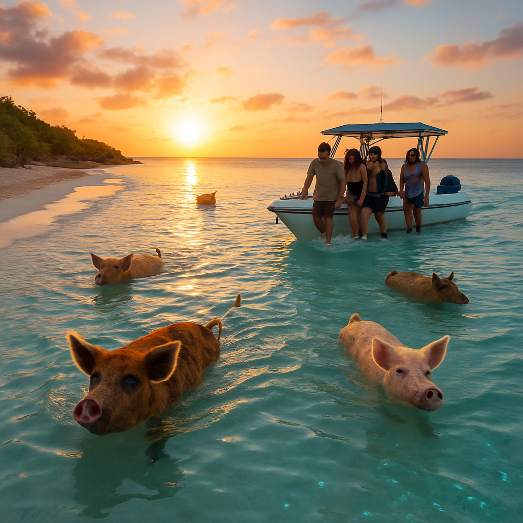 Bahamas : l'expérience inoubliable de nager avec des cochons